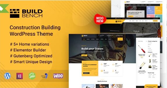 Construction Building WordPress Theme - Buildbench - GPL Market