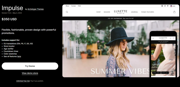 Impulse Shopify Theme - Modern Ecommerce Website Template - GPL Market